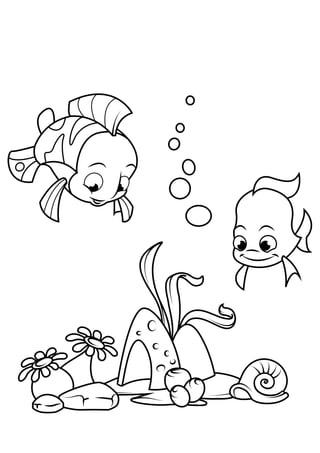 Fish Coloring Pages - Printable Coloring Book For Kids | PDF