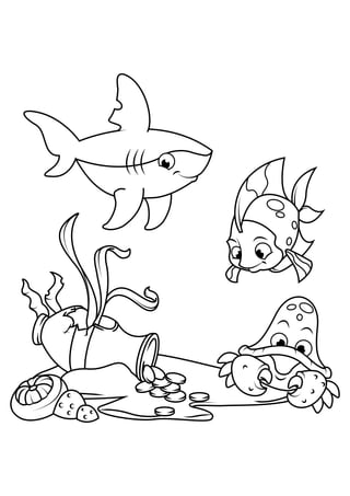 Fish Coloring Pages - Printable Coloring Book For Kids | PDF