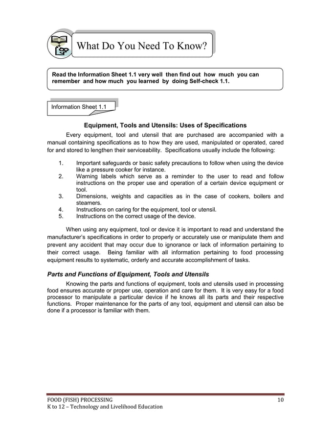 Fish Processing Learning Module | PDF