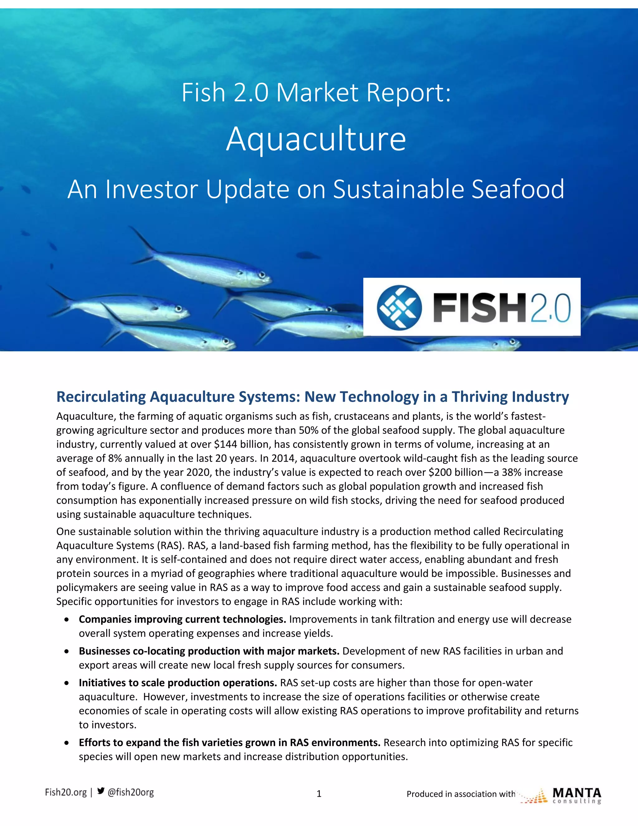 Fish 2.0 Market Report: Aquaculture | PDF