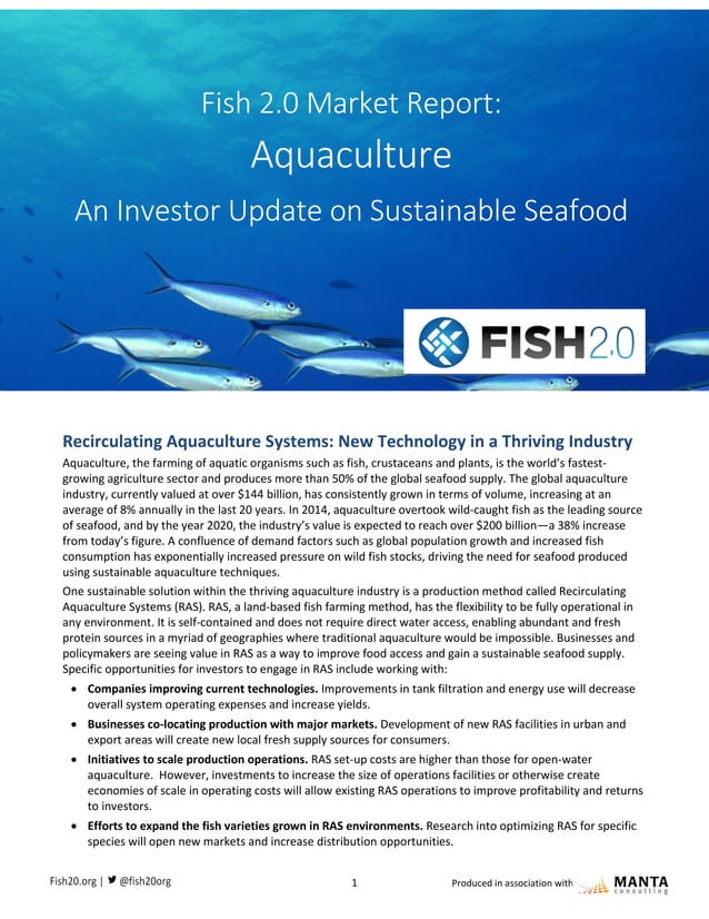 Fish 2.0 Market Report: Aquaculture | PDF