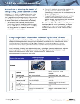 Fish 2.0 Market Report: Aquaculture | PDF