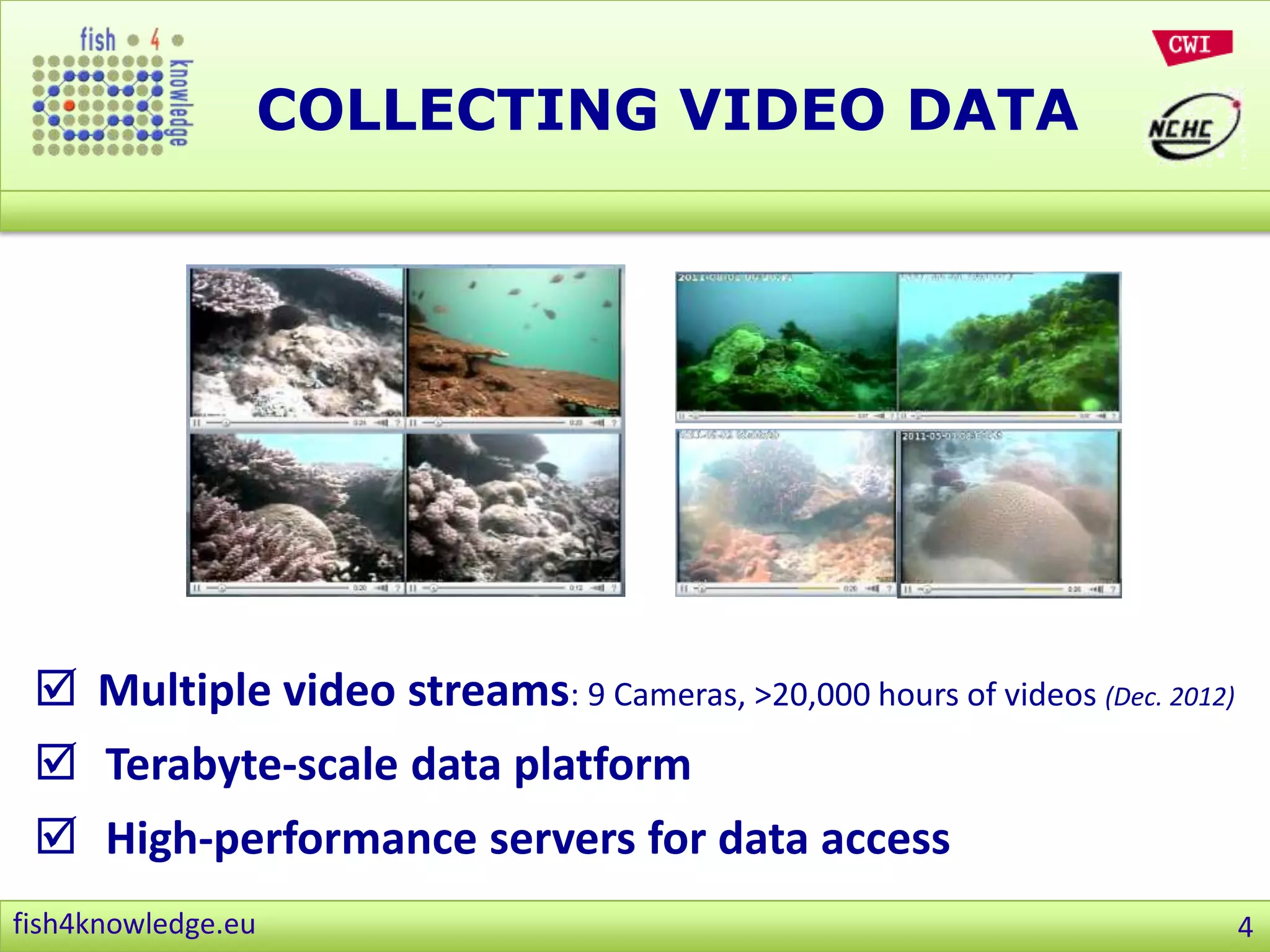 Fish4Knowledge: large scale coral reef fish monitoring using undersea ...