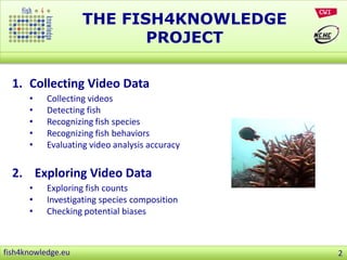 Fish4Knowledge: large scale coral reef fish monitoring using undersea ...