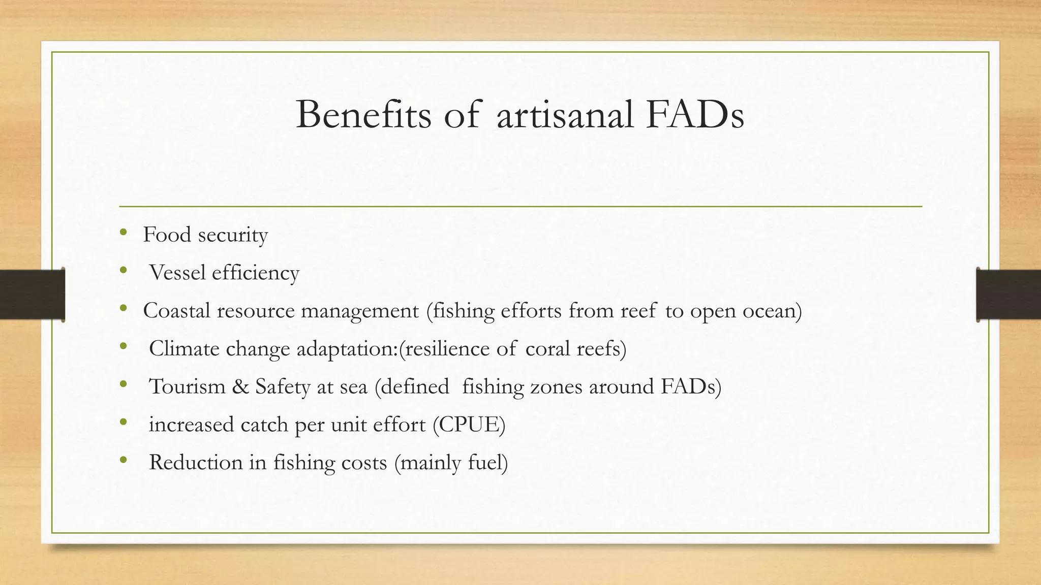 Fish aggrigrating devices(fad) | PPTX