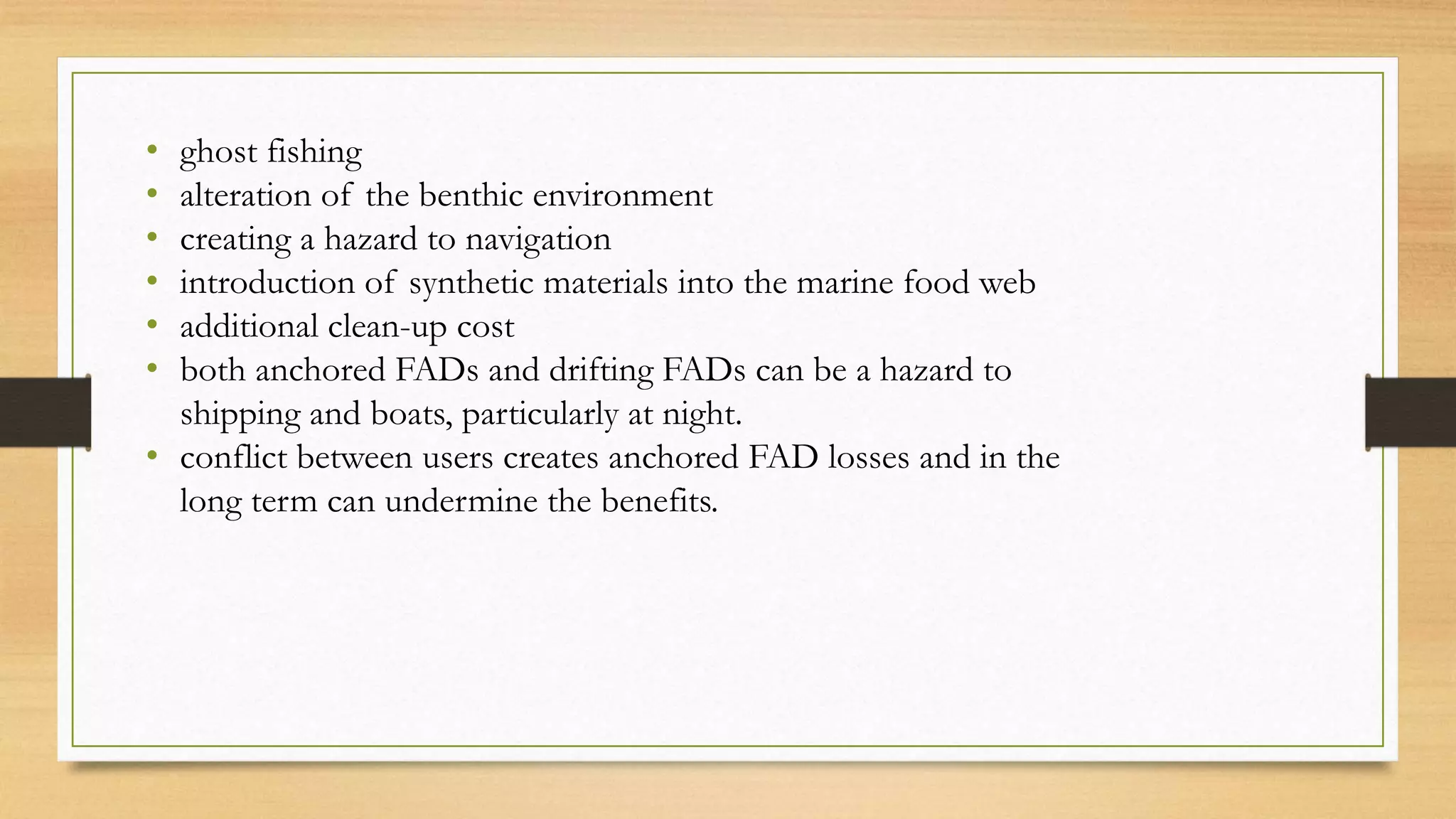 Fish aggrigrating devices(fad) | PPTX
