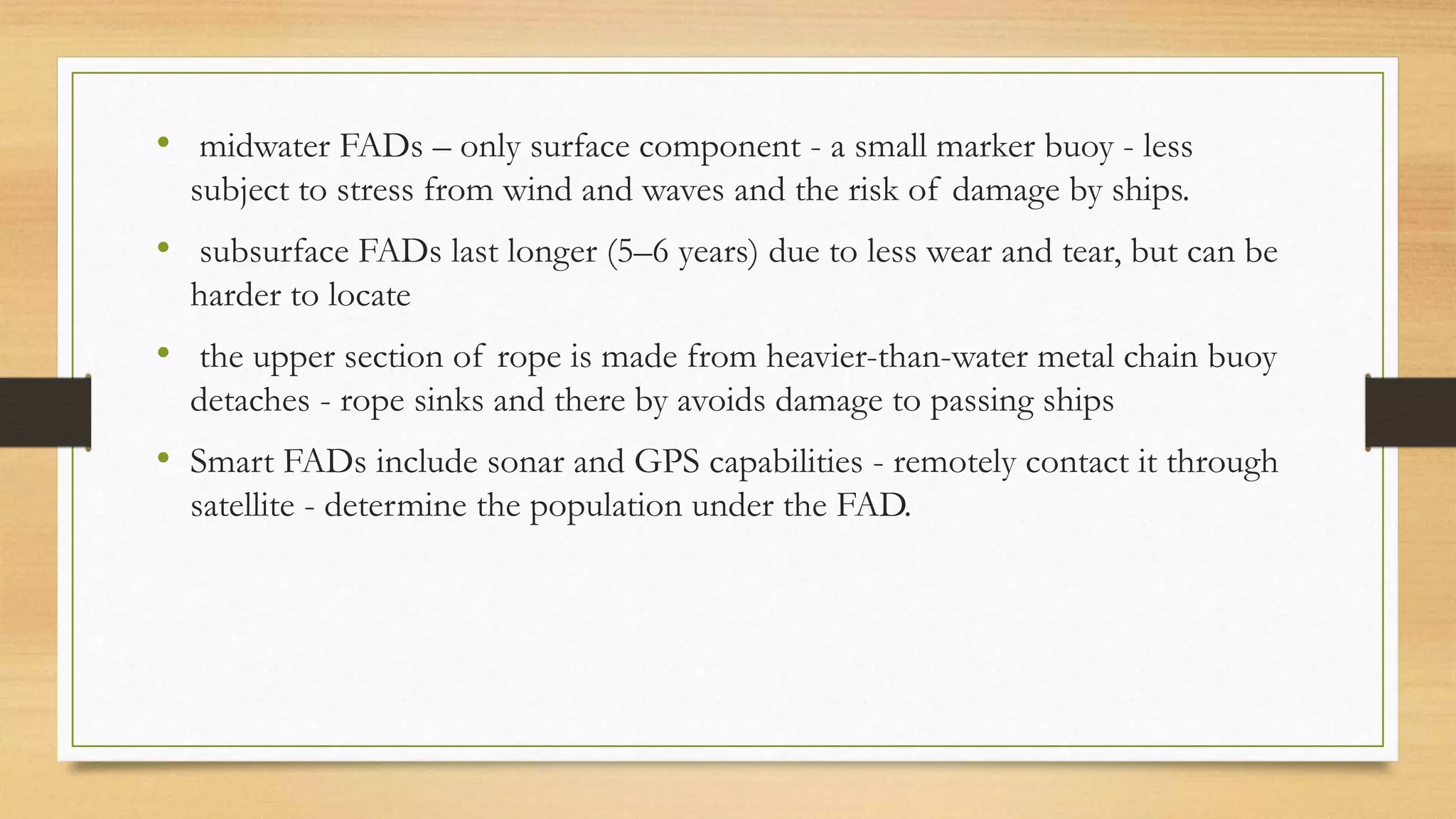 Fish aggrigrating devices(fad) | PPTX