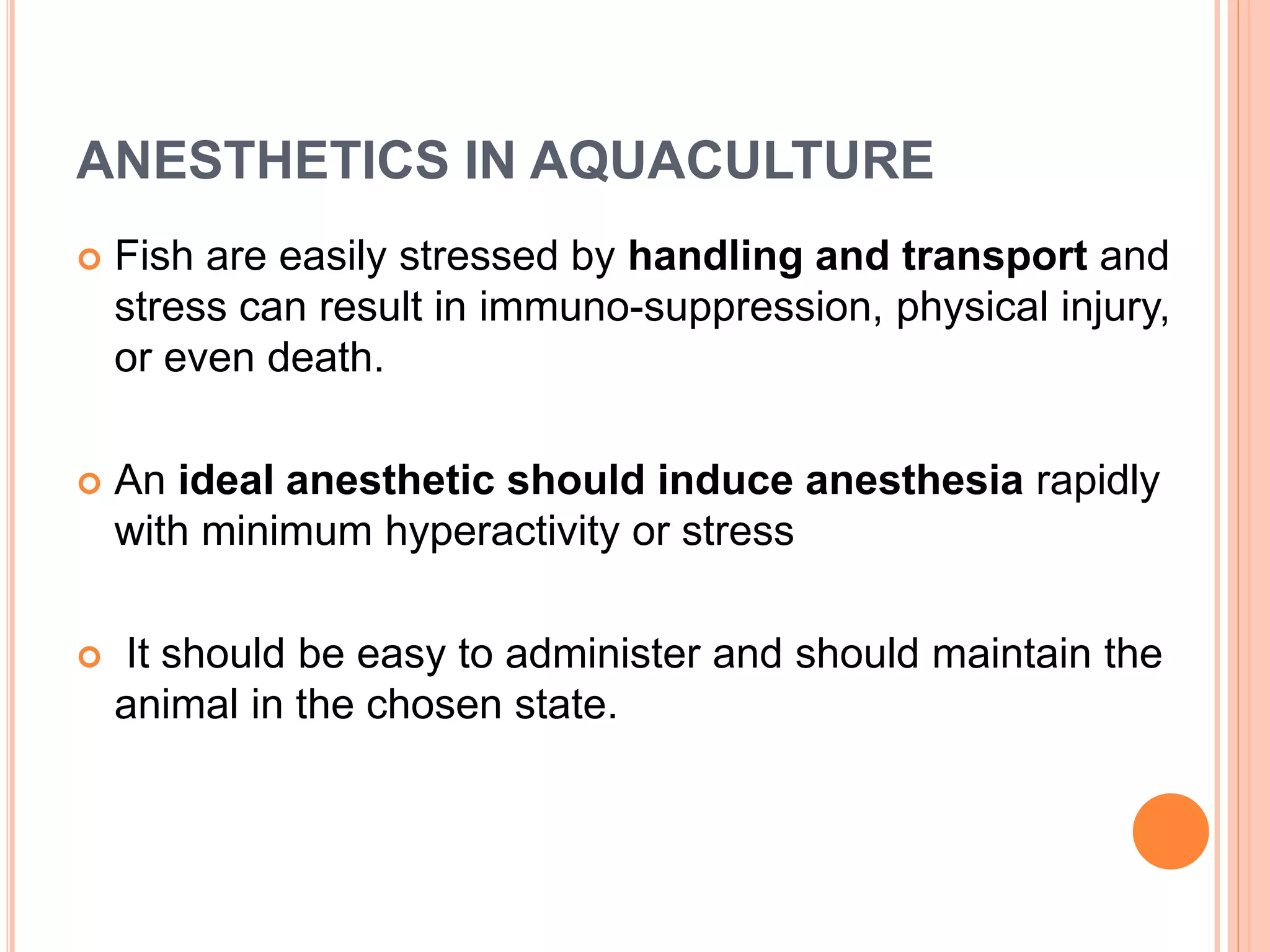 Fish anaesthetics . | PPTX