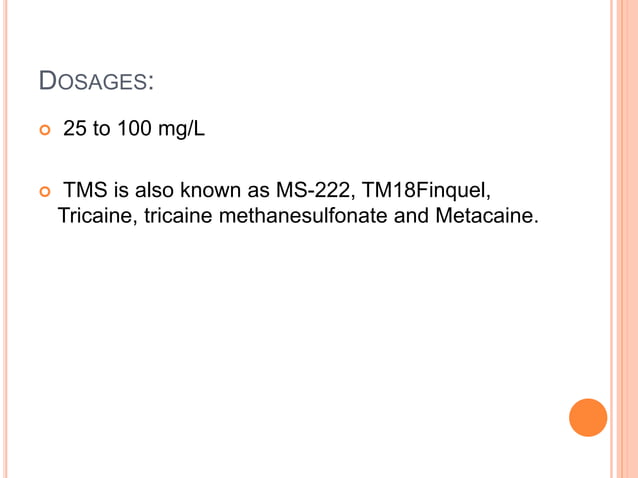Fish anaesthetics . | PPTX