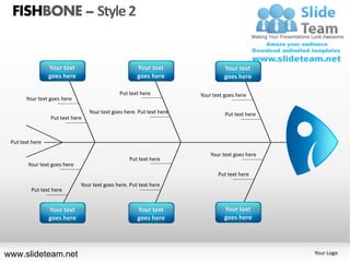Fishbone design 2 powerpoint ppt templates. | PPT