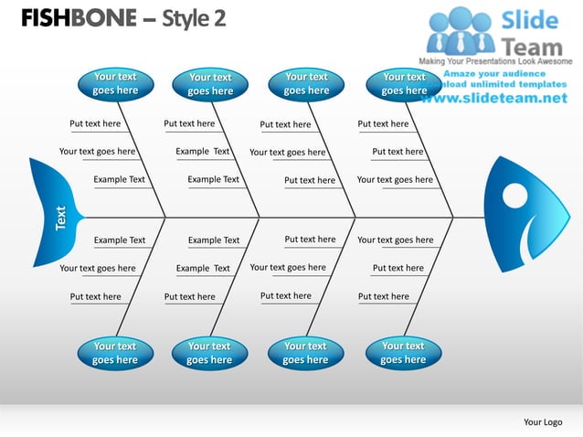 Fishbone style 2 powerpoint presentation slides ppt templates | PPT