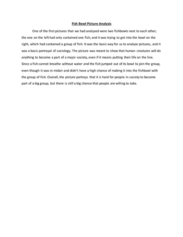 Fish bowl picture analysis | DOCX