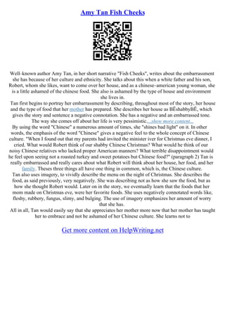 Fish Cheeks Essay | PDF