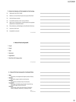 Fish culture zool4140 (dr. samee) handout | PDF