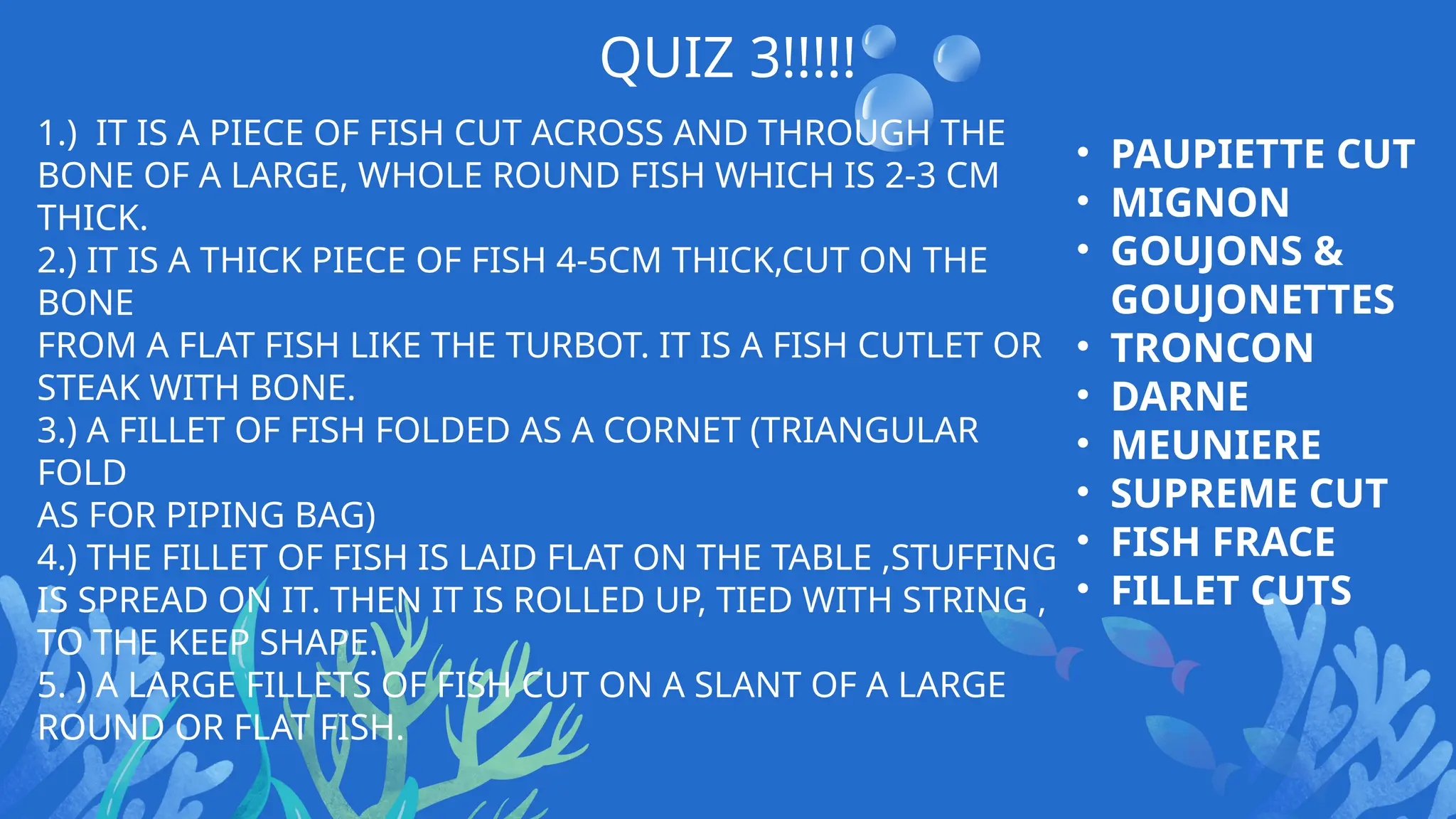 LESSON IN COOKERY ABOUT DIFFERENT FISH CUTS | PPTX