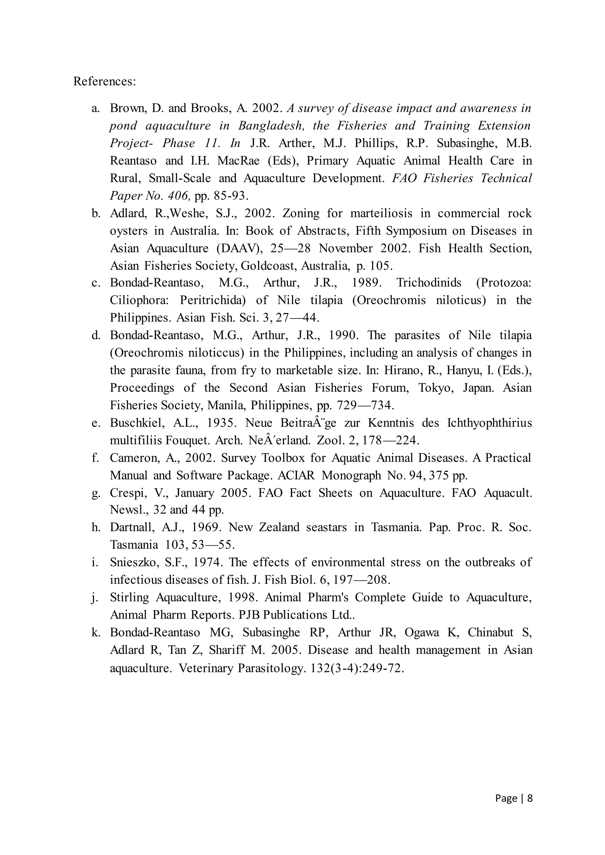 Fish disease and health management | DOCX