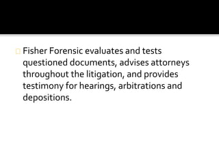 Fisher forensic | PPTX