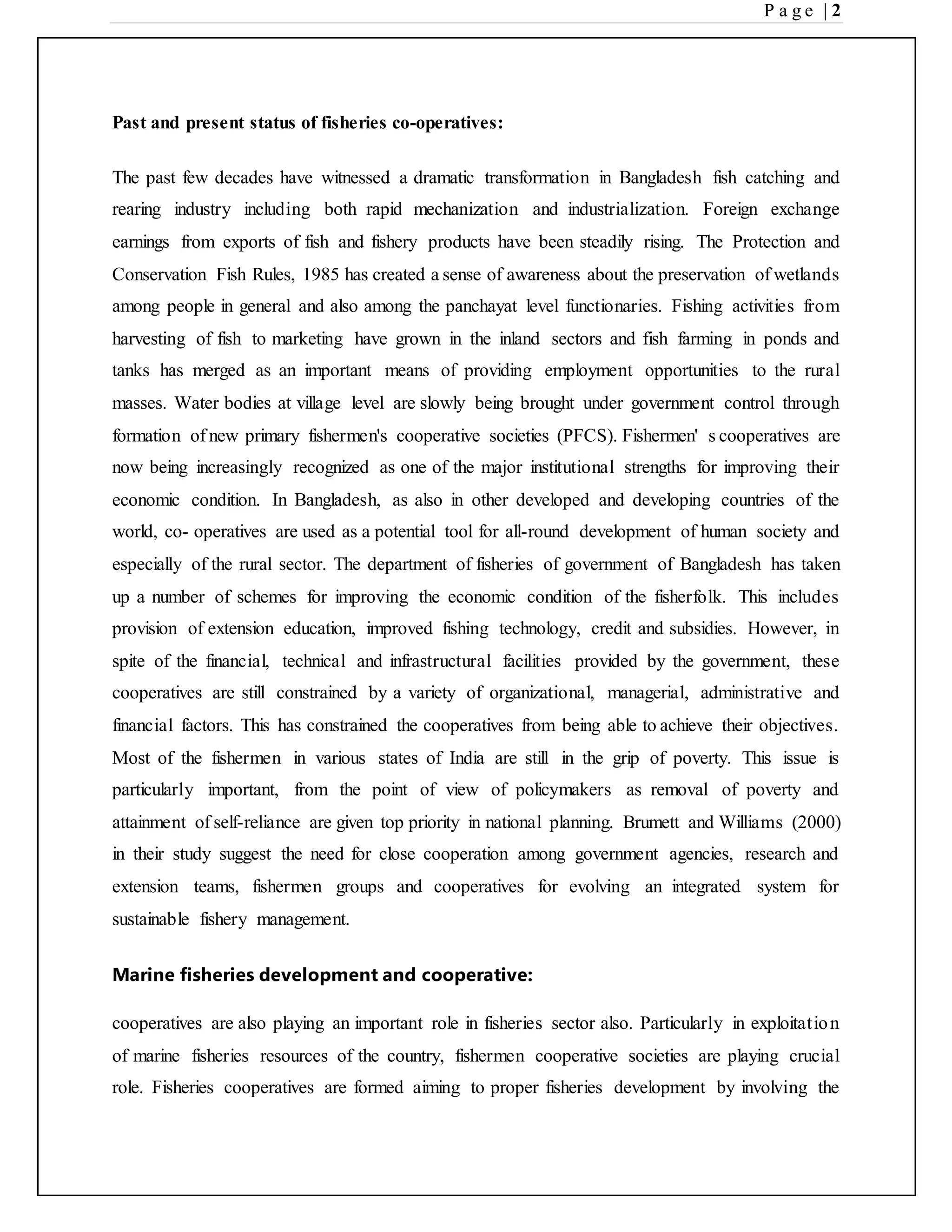 Fisheries co operative | DOCX