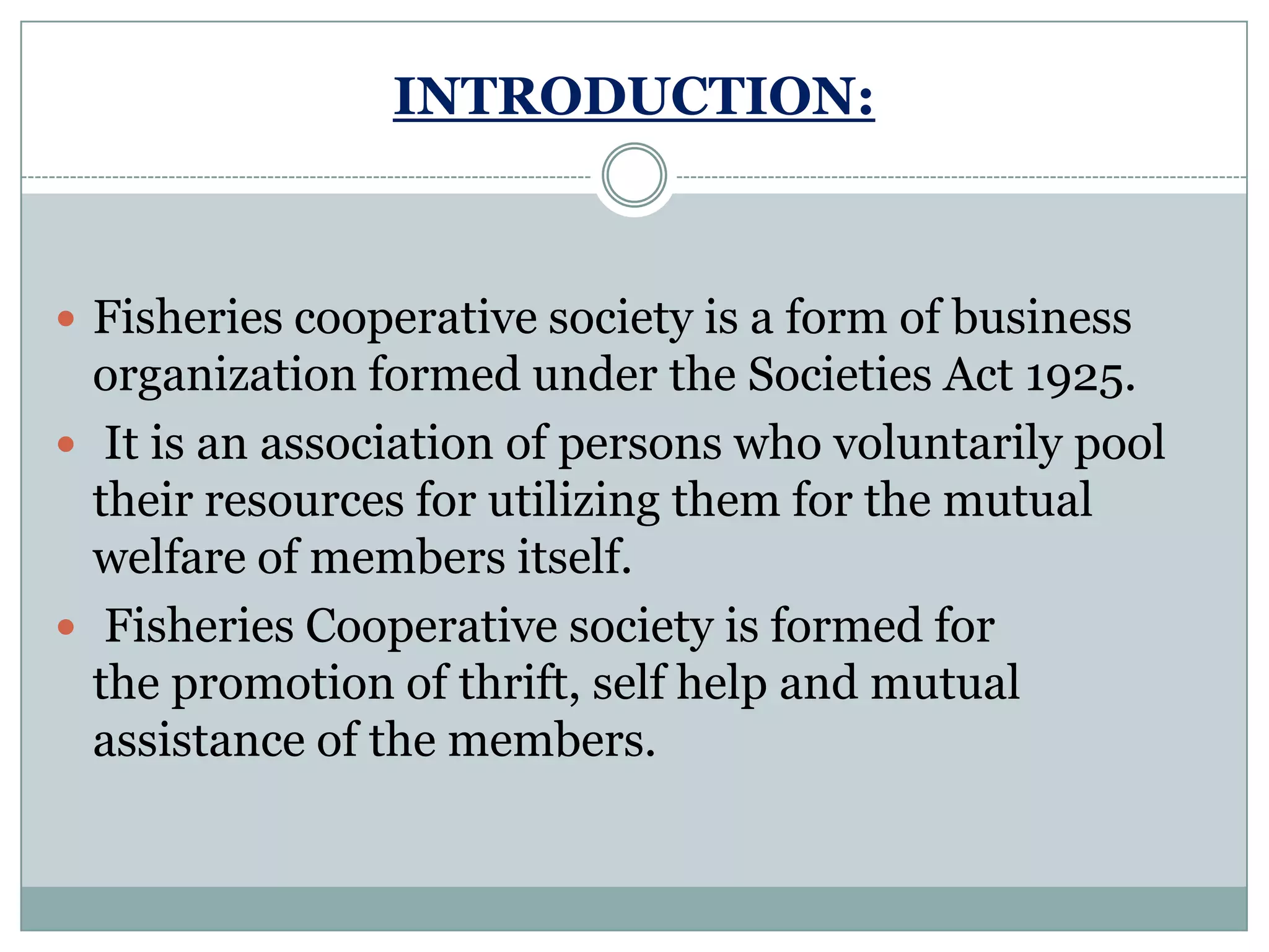Fisheries cooperative societies | PPTX