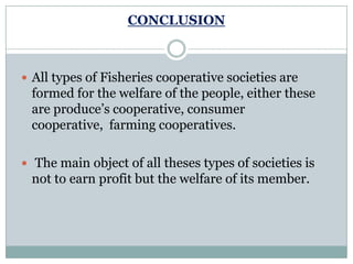 Fisheries cooperative societies | PPTX