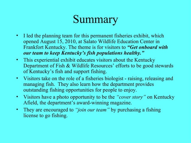 Fisheries Exhibit Powerpoint | PPT