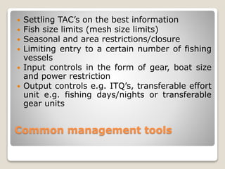 Fisheries legal, regulatory and developmental setup, | PPTX