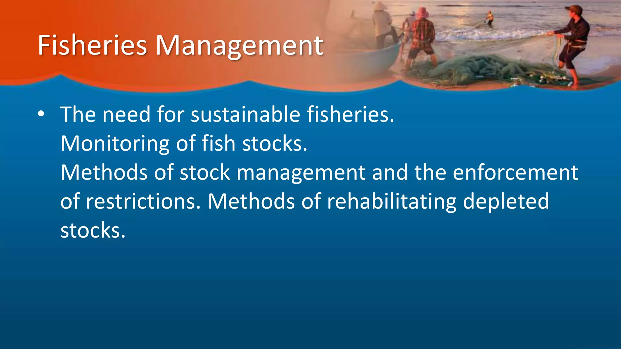 Fisheries management (Intermediate Marine Science) | PPTX