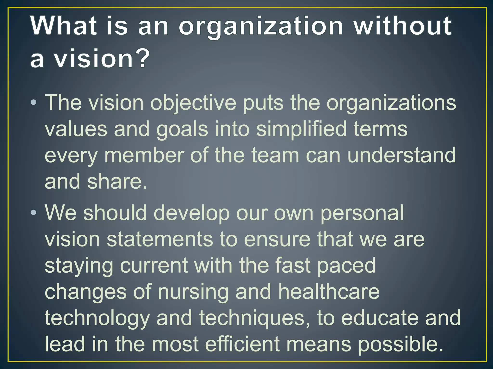 nursing leadership vision | PPTX