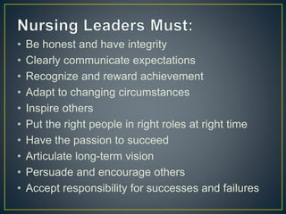 nursing leadership vision | PPTX