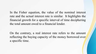 Fisher's equation all about it. | PPTX