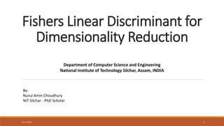 Fishers linear discriminant for dimensionality reduction. | PPTX