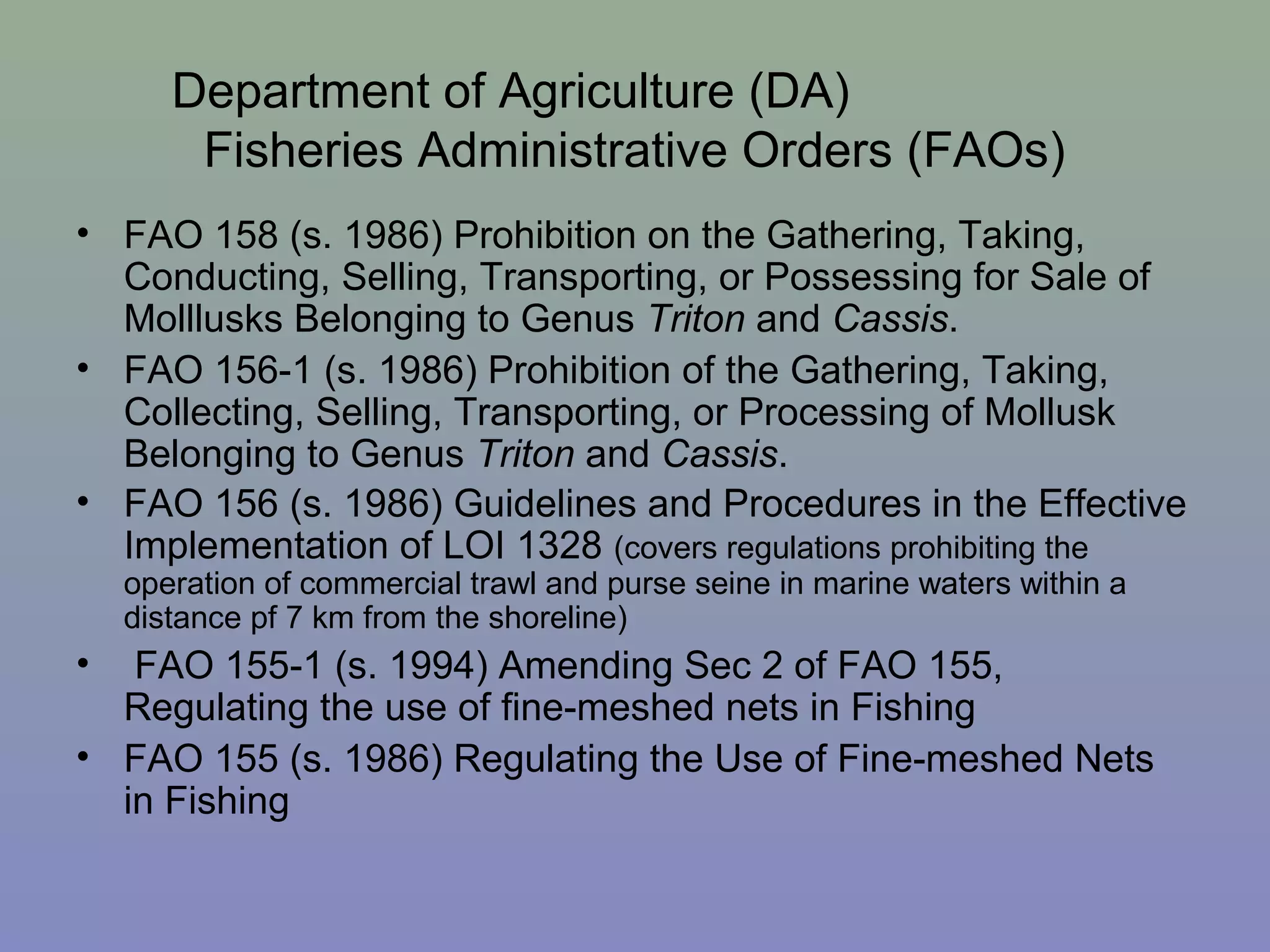 Fishery laws | PPT