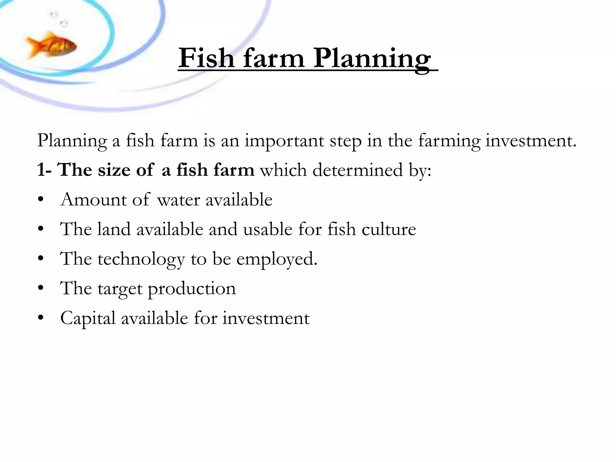 Fish farm design & construction | PPTX