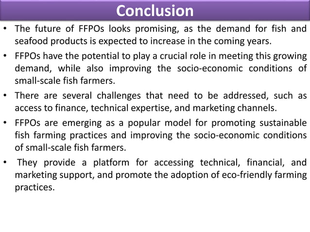 Fish Farmer Producer Organization FFPOs.ppt | Agriculture | Industries