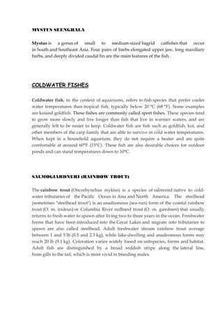 FISH SEED PRODUCTION & CULTIVABLE FISH SPECIES WITH FISH CUM DUCK ...