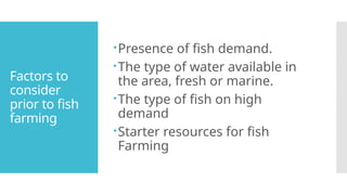 Fish Farming (Agriculture) in practice Aquaculture | PPTX