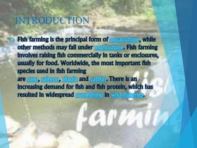 Fish farming - bio project | PPTX | Agriculture | Industries