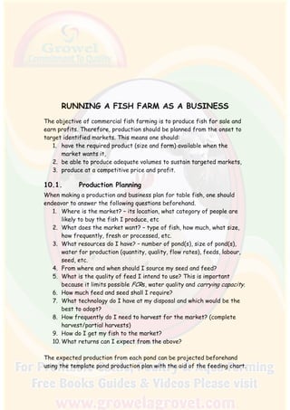 Fish Farming Business Planning | PDF