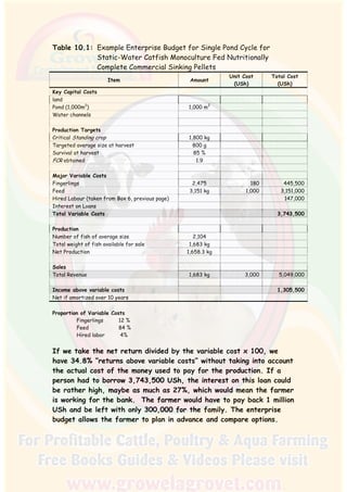 Fish Farming Business Planning | PDF