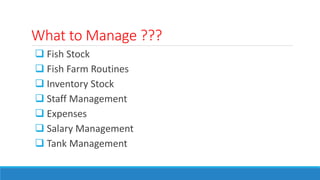 Fish farm & staff management system | PDF | Agriculture | Industries