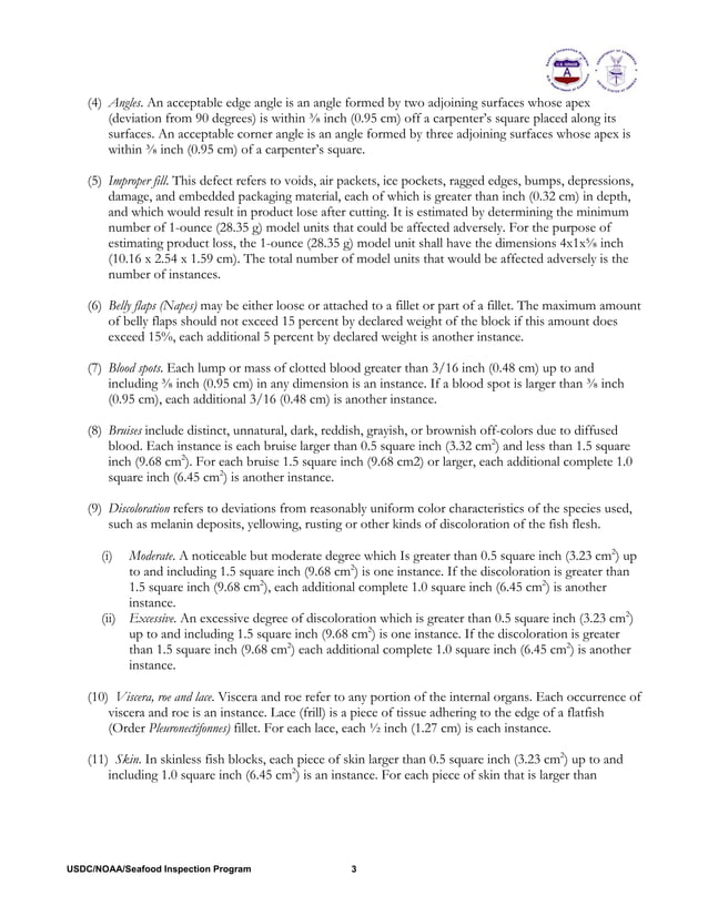 Grading for Fish Fillet Blocks | PDF | Skin and Dermatology | Diseases ...