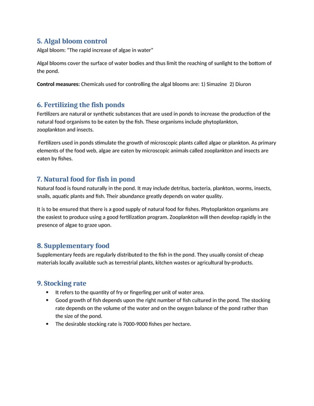 Fish Hatchery Management, Fish hatchery requirements.docx