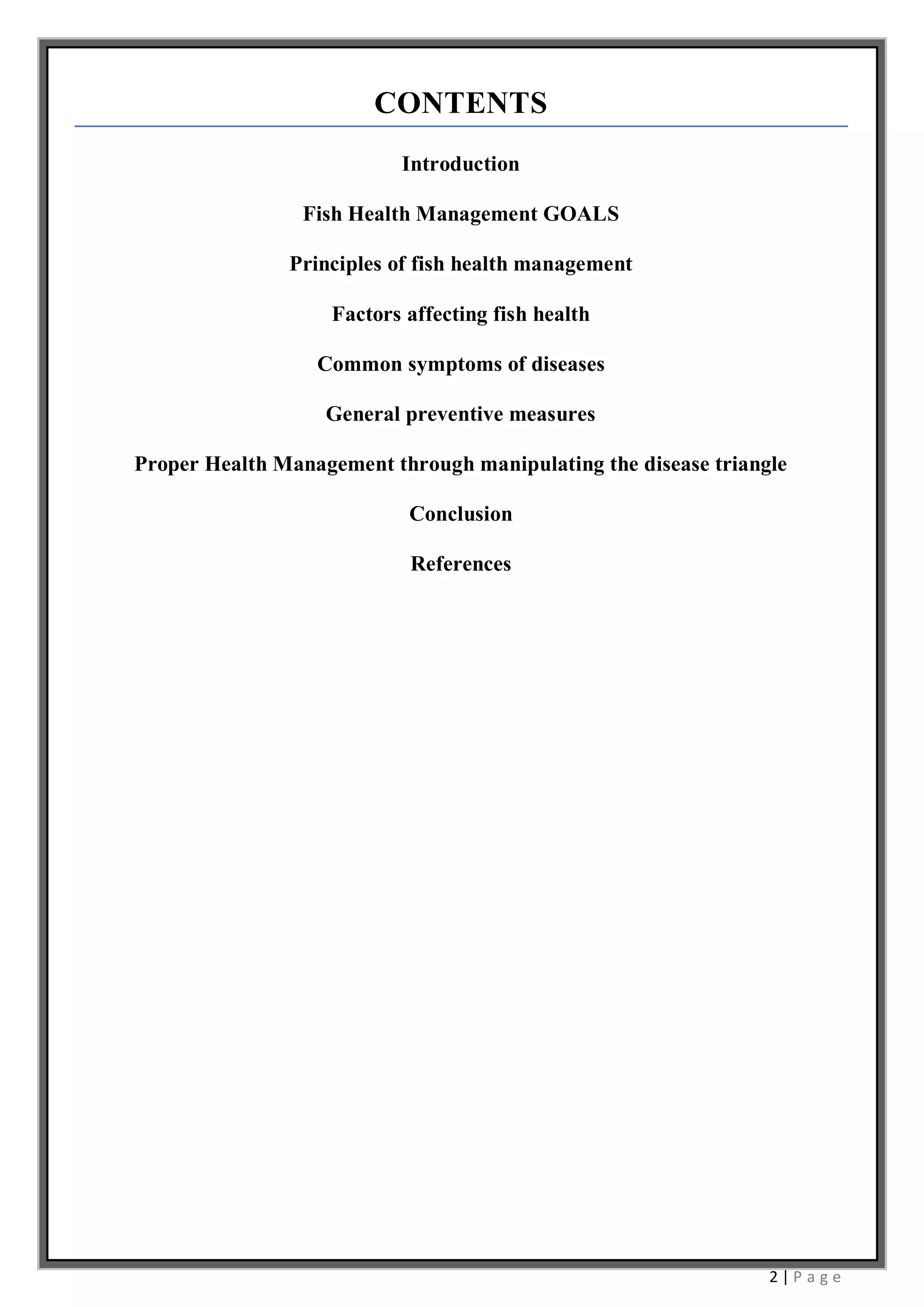 Fish health management in aquaculture | PDF