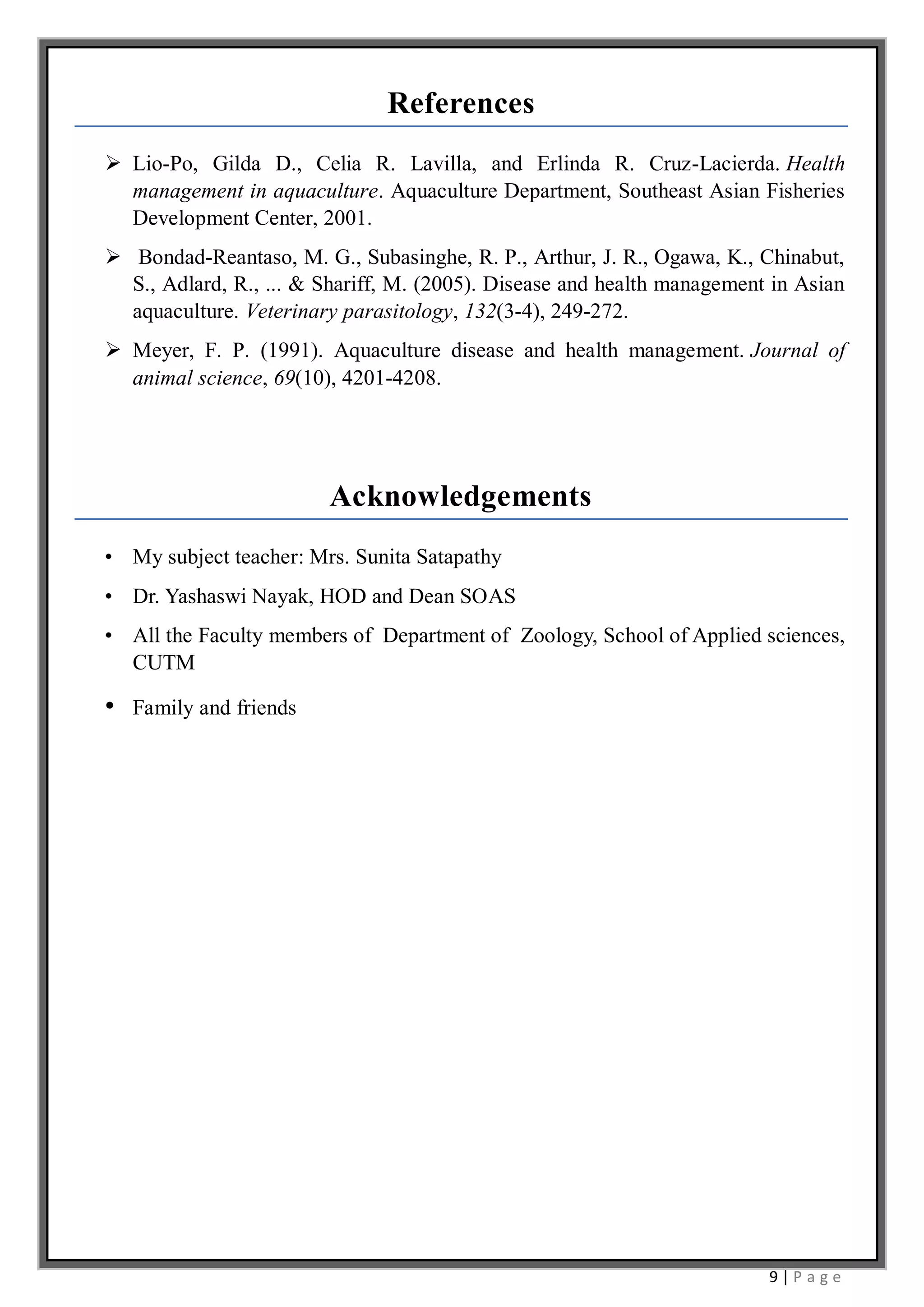 Fish health management in aquaculture | PDF