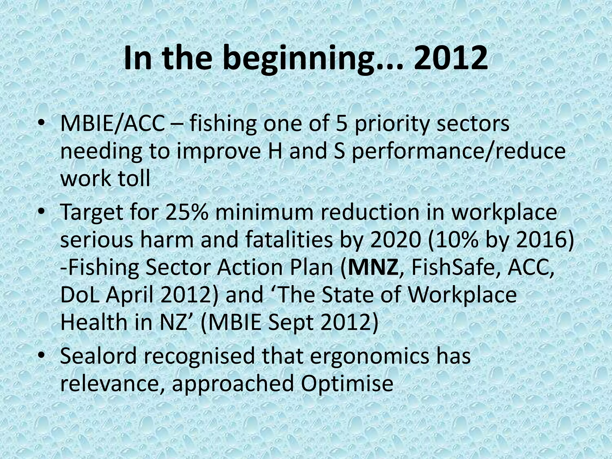 Fishing for information - an ergonomics scoping assessment | PPTX