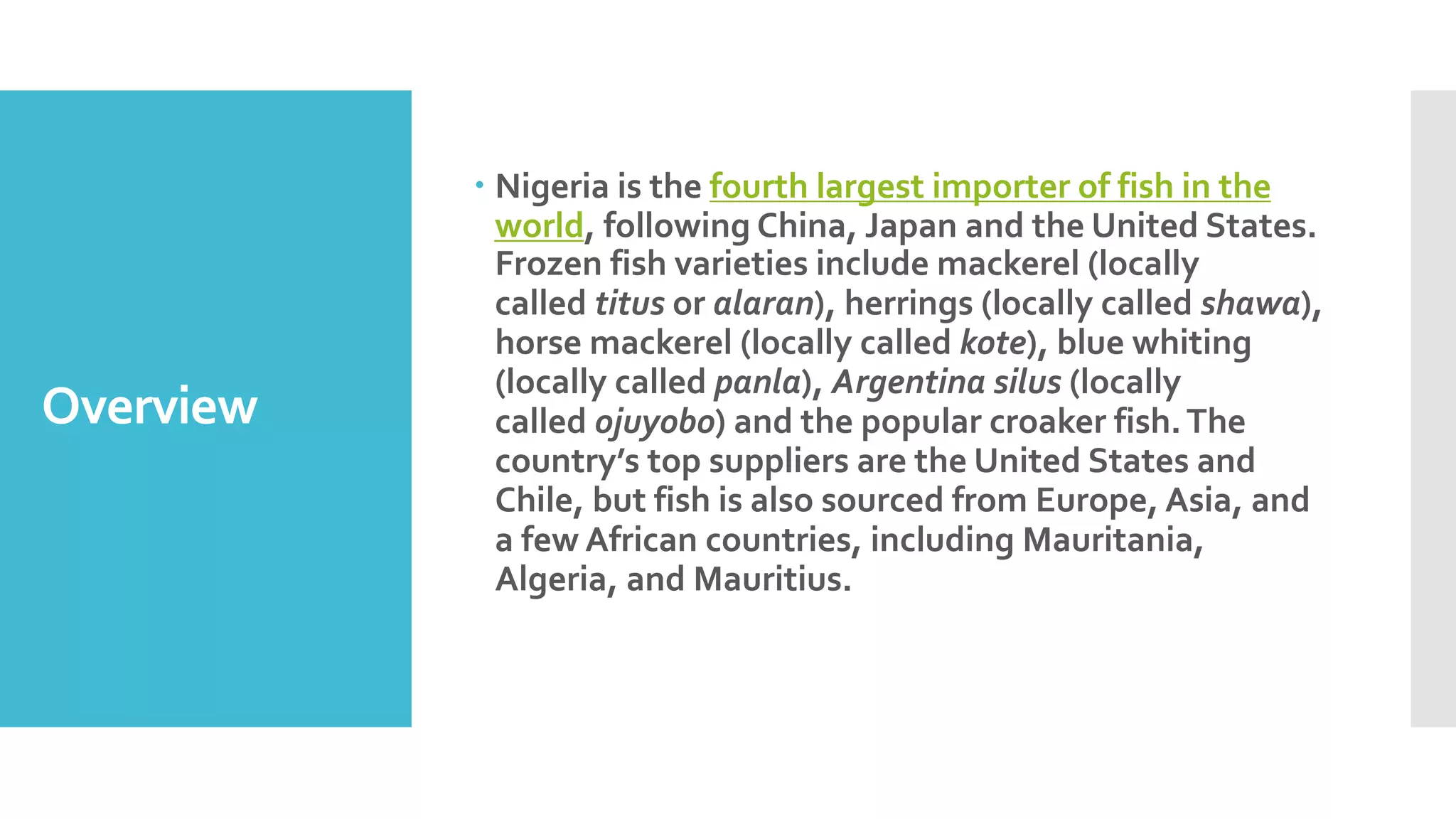 Import fish into Nigeria now and Smile to the Bank | PPT