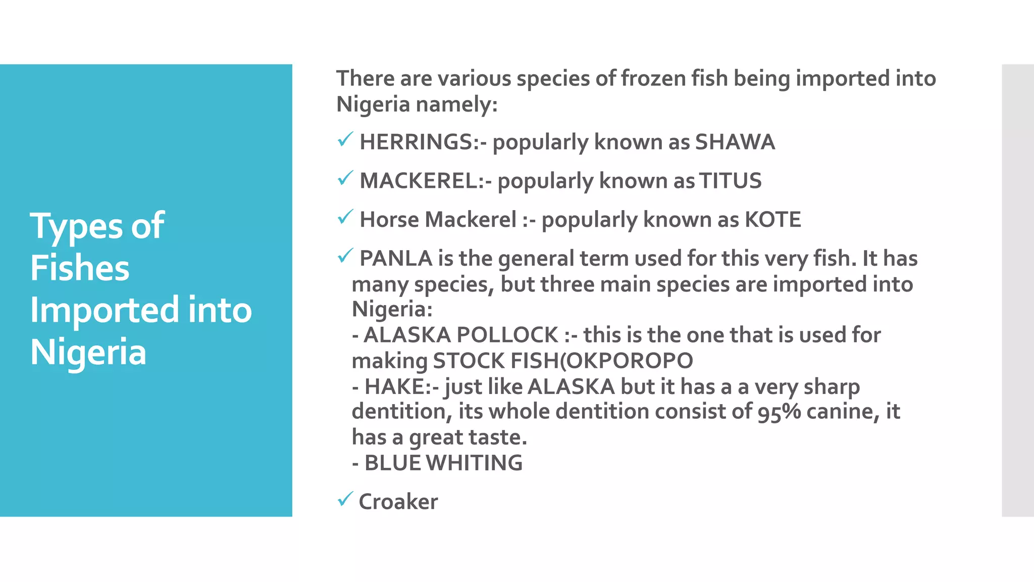 Import fish into Nigeria now and Smile to the Bank | PPT