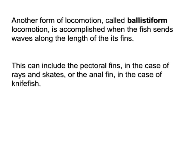 Fish locomotion Notes | PPT