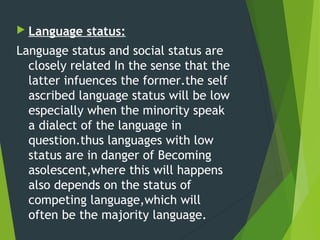 Language maintenance | PPT