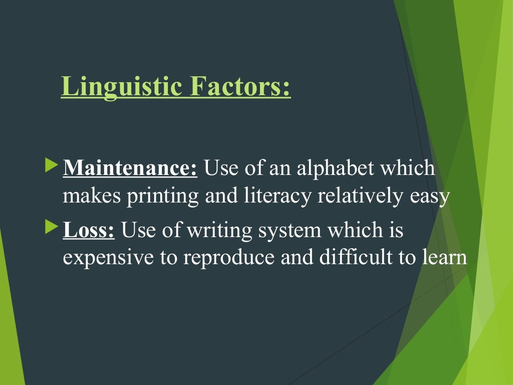 Language maintenance